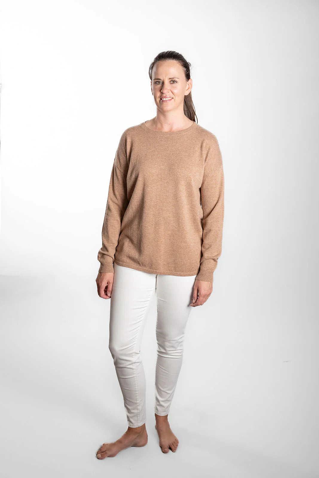Cinnamon Swing Knit with Tan patches – Betty and Lola