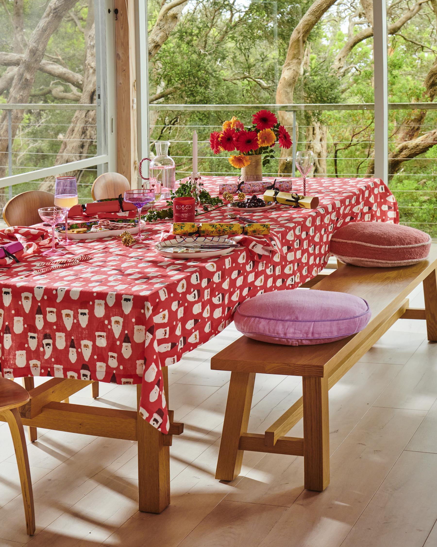 HoHoHo Red Linen Tablecloth – Betty and Lola