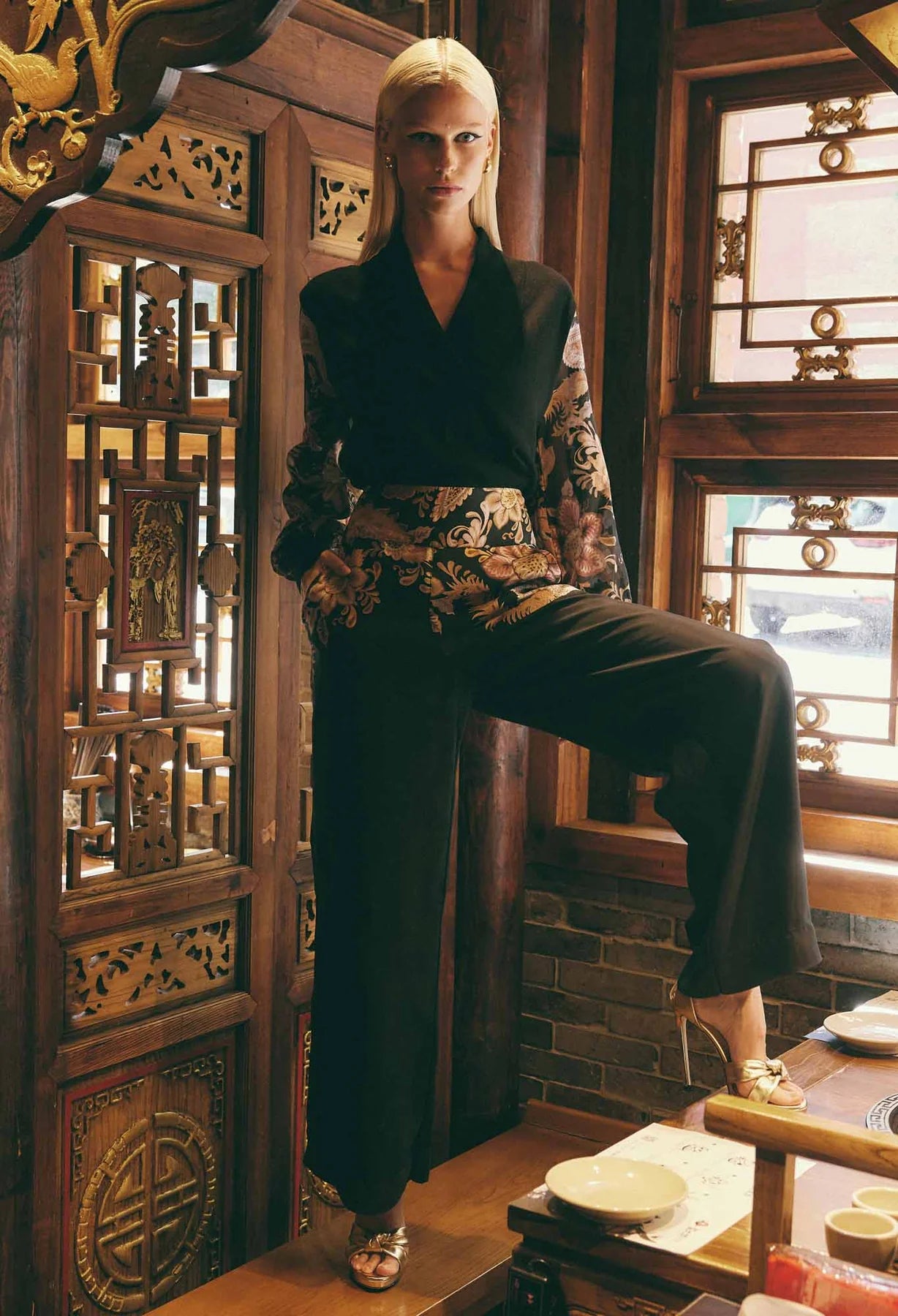 EMPRESS BASQUE PANT | Dragon Flower – Betty and Lola